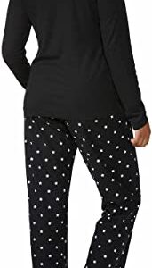 Calvin Klein Womens 2 Piece Fleece Pajama Set Black