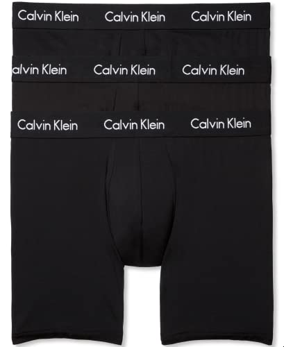 Calvin Klein Men's Underwear Body Modal Boxer Briefs 3 Pack, Black/Black/Black, Small