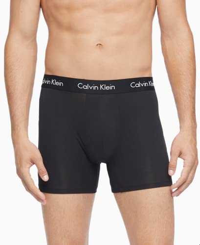 Calvin Klein Men's Underwear Body Modal Boxer Briefs 3 Pack, Black/Black/Black, Small