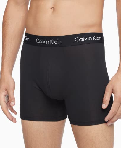 Calvin Klein Men's Underwear Body Modal Boxer Briefs 3 Pack, Black/Black/Black, Small