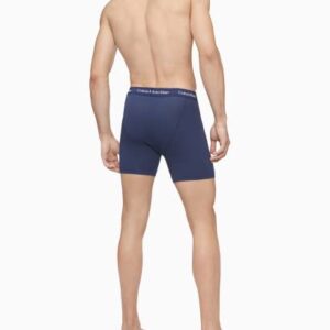 Calvin Klein Men's Cotton Stretch 3-Pack Boxer Brief, Black, Blue Shadow, Cobalt Water, M