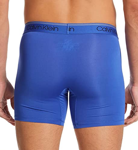 Calvin Klein Men's Micro Stretch 5-Pack Boxer Brief, 2 Blue Shadow, Black, Medium Grey, Cobalt