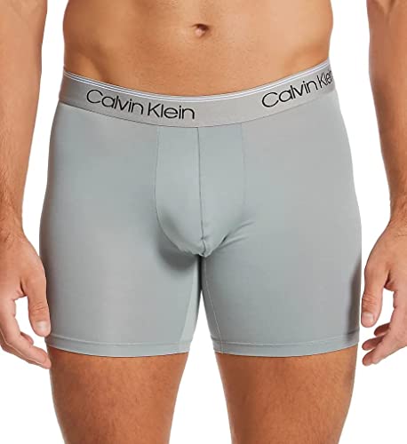 Calvin Klein Men's Micro Stretch 5-Pack Boxer Brief, 2 Blue Shadow, Black, Medium Grey, Cobalt