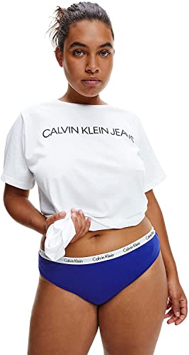 Calvin Klein Women's Carousel Logo Cotton Thong Panty, Rainer Stripe/Strawberry Shake/Black, S