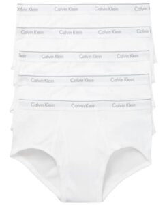 calvin klein men’s cotton classics 5-pack brief, 5 white, medium