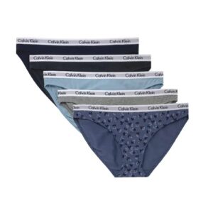 calvin klein women`s underwear carousel bikini 5 pack (as1, alpha, m, regular, regular, navy(qp2135-050)/b_h)