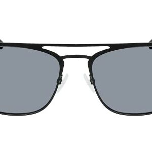 Calvin Klein Men's CK20123S Square Sunglasses, Matte Black/Solid Smoke, One Size