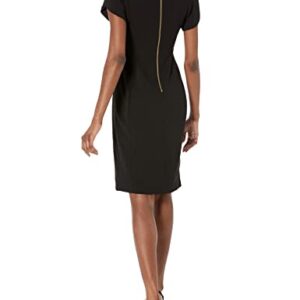 Calvin Klein Women's Sleeveless Fitted Cocktail Sheath Dress, Nero, 6