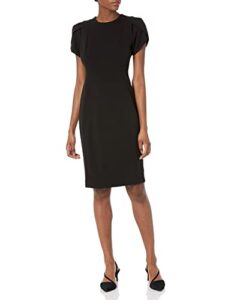 calvin klein women’s sleeveless fitted cocktail sheath dress, nero, 6