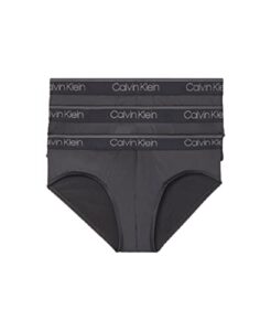 calvin klein men’s micro stretch 3-pack hip brief, 3 black, m