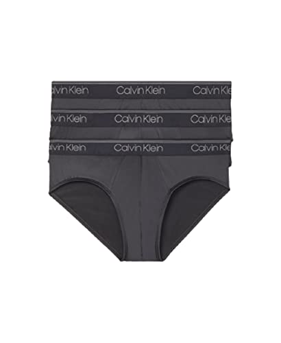 Calvin Klein Men's Micro Stretch 3-Pack Hip Brief, 3 Black, M