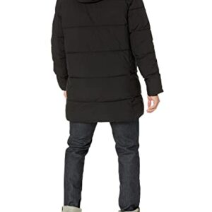 Calvin Klein Men's Long Stretch Puffer Jacket, Ebony, Large