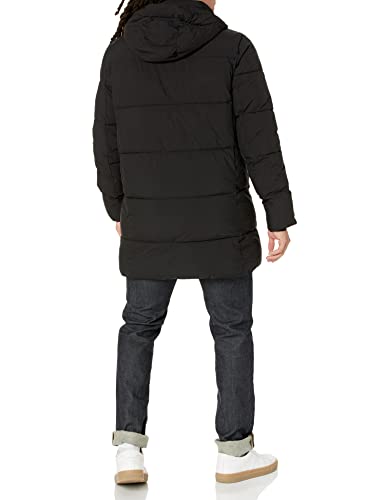 Calvin Klein Men's Long Stretch Puffer Jacket, Ebony, Large