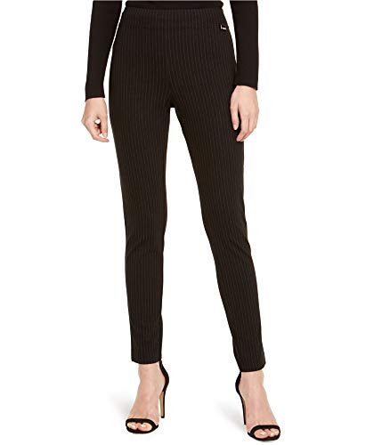 Calvin Klein Women's Comfortable Ponte Fitted Pants, Pinstripe, X-Large