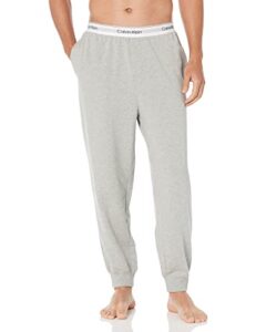 calvin klein men’s modern cotton lounge joggers, grey heather, extra large