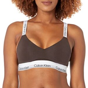 calvin klein women’s modern cotton naturals lightly lined wireless bralette, woodland, medium