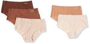 calvin klein invisibles seamless hipster panties, multipack, beechwood/cedar/sandalwood/spruce/umber, large