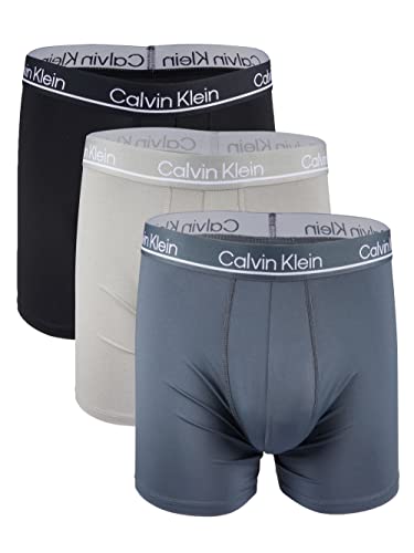 Calvin Klein Men`s Microfiber Stretch Boxer Briefs 3 Pack (Medium, Black(NP2444-021)/G_G)