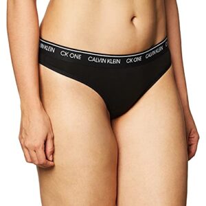 calvin klein women’s ck one cotton thong panty, black, medium