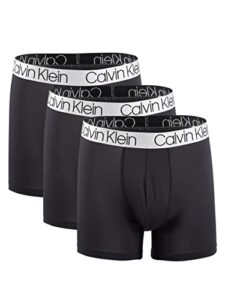 calvin klein men`s microfiber boxer briefs pack of 3 (black(np2214-001)/black, medium)