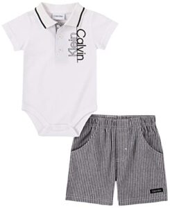 calvin klein 2 pieces polo short set