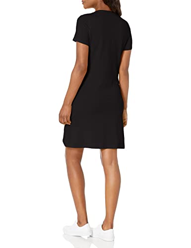 Calvin Klein Women's Everyday Short Sleeve Midi Logo T-Shirt Dress, Black, X-Large