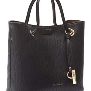 Calvin Klein Gabrianna Bubble Lamb Mini Tote Crossbody, Black/Gold