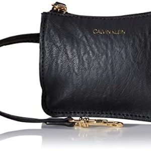 Calvin Klein Gabrianna Bubble Lamb Mini Tote Crossbody, Black/Gold