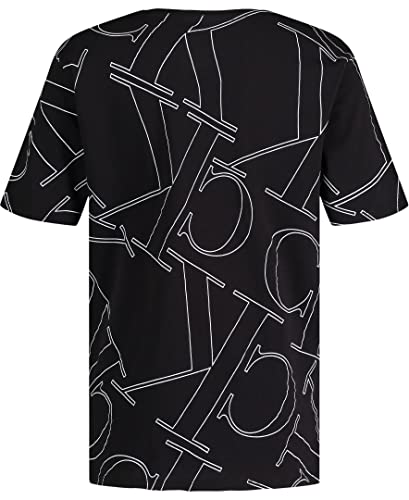 Calvin Klein Boys' Big Short Sleeve All Over Printed Crew Neck Tee Shirt, Shuffle Black 22, 10-12