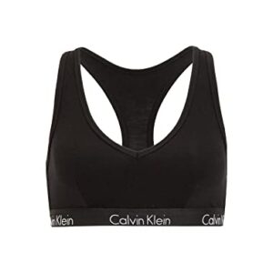 Calvin Klein Women`s Lightly Lined V-Neck Bralette (Black(QP2602-001), Medium)