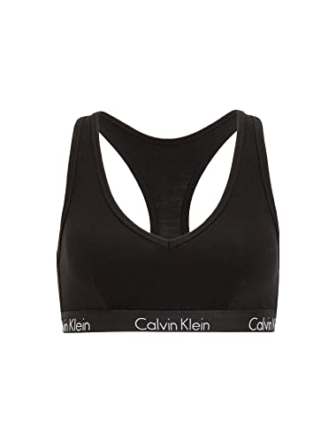 Calvin Klein Women`s Lightly Lined V-Neck Bralette (Black(QP2602-001), Medium)