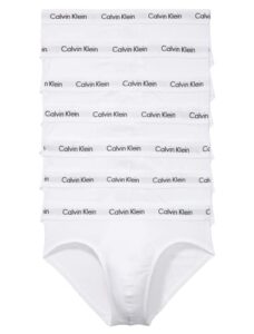 calvin klein men’s cotton stretch 7-pack hip brief, white, m