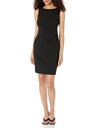 Calvin Klein Women's Sleeveless Fitted Cocktail Sheath Dress, True Black, 4