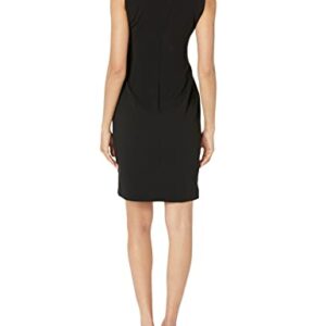 Calvin Klein Women's Sleeveless Fitted Cocktail Sheath Dress, True Black, 4