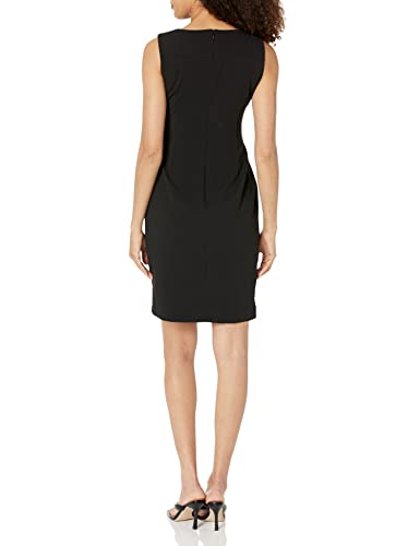 Calvin Klein Women's Sleeveless Fitted Cocktail Sheath Dress, True Black, 4