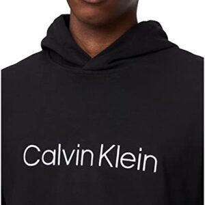 Calvin Klein Men's Relaxed Fit Logo French Terry Hoodie, Black Beauty, Small