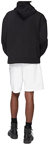 Calvin Klein Men's Relaxed Fit Logo French Terry Hoodie, Black Beauty, Small