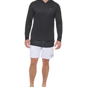 Calvin Klein Men's Standard Quick Dry UPF 40+ Hoodied Top, Black, Medium