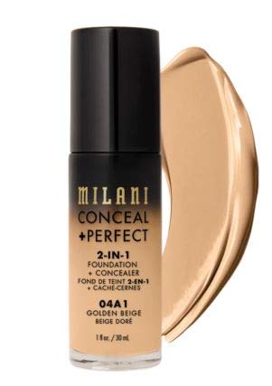 Milani Conceal + Perfect 2-in-1 Foundation + Concealer - Golden Beige (1 Fl. Oz.) Cruelty-Free Liquid Foundation - Cover Under-Eye Circles, Blemishes & Skin Discoloration for a Flawless Complexion