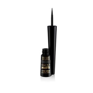 milani stay put matte liquid eyeliner – liquid eyeliner pen, long lasting & smudgeproof makeup pen black