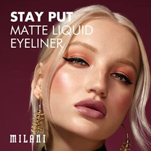 Milani Stay Put Matte Liquid Eyeliner - Liquid Eyeliner Pen, Long Lasting & Smudgeproof Makeup Pen Black