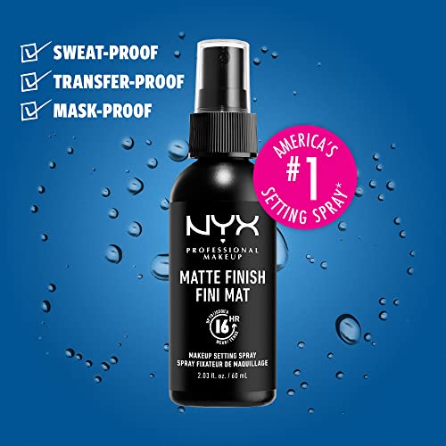 NYX PROFESSIONAL MAKEUP Makeup Setting Spray - Matte Finish, Long-Lasting Vegan Formula (Packaging May Vary)