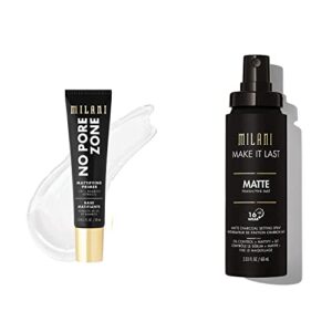 milani no pore zone mattifying primer and make it last charcoal matte setting spray