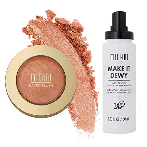 Milani Make It Dewy Setting Spray and Baked Blush Bellissimo Bronze