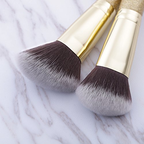 DUcare Makeup Brushes Duo End Foundation Powder Buffer and Contour Synthetic Cosmetic Tools 2Pcs