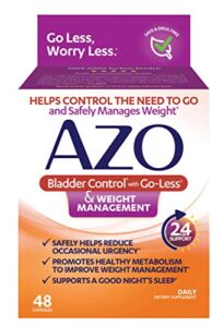 azo bladder control with go-less® & weight management dietary supplement | helps reduce occasional urgency* | promotes healthy metabolism* | supports a good night’s sleep* | 48 capsules