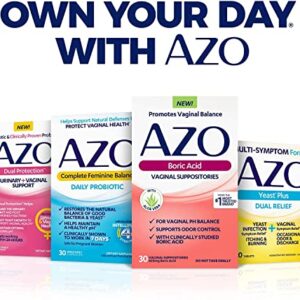 AZO Boric Acid Vaginal Suppositories, 30 Count + AZO Dual Protection, 30 Count, Urinary + Vaginal Support*