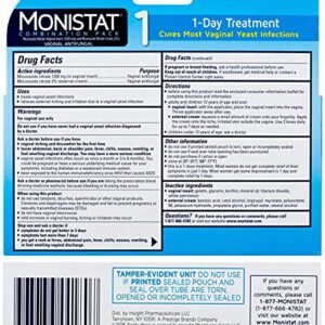 MONISTAT 1-Dose Yeast Infection Treatment For Women, 1 Ovule Insert & External Itch Cream