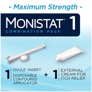 MONISTAT 1-Dose Yeast Infection Treatment For Women, 1 Ovule Insert & External Itch Cream