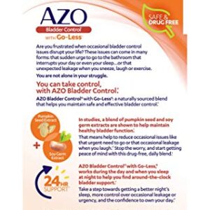 AZO Bladder Control with Go-Less Daily Supplement | Helps Reduce Occasional Urgency* | Helps reduce occasional leakage due to laughing, sneezing and exercise††† | 72 Capsules